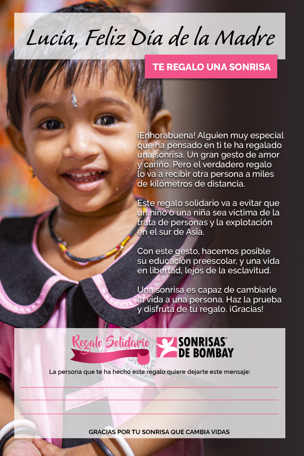 Tarjeta Dia De La Madre Tienda Sonrisas De Bombay